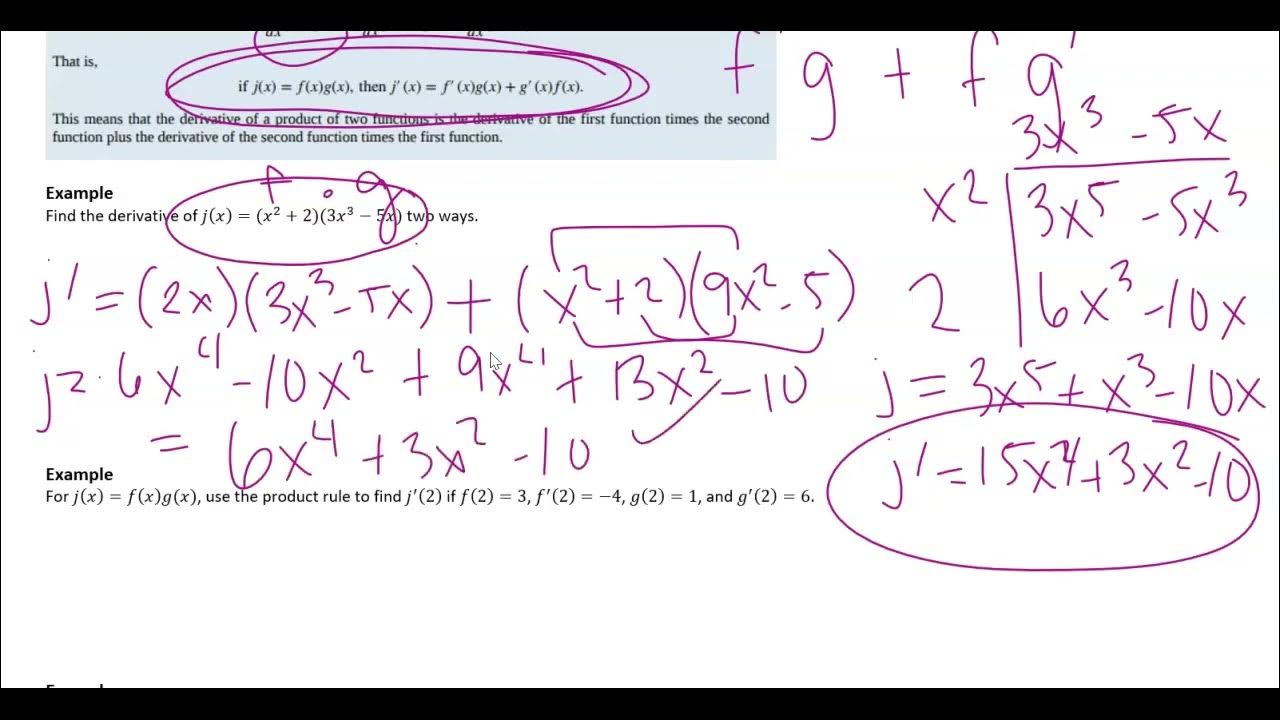 MATH 2413 - Product Rule for Derivatives - YouTube
