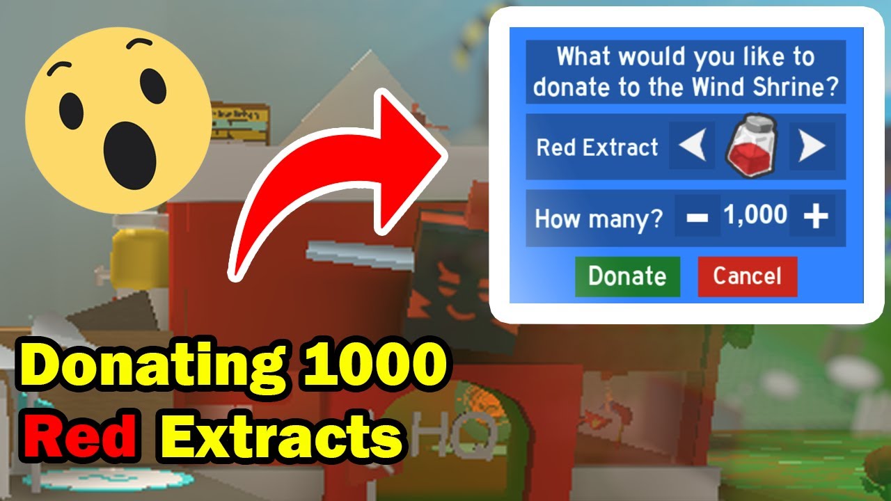 Bee Swarm Simulator Donating 1000 Red Extracts To The Wind Shrine ...