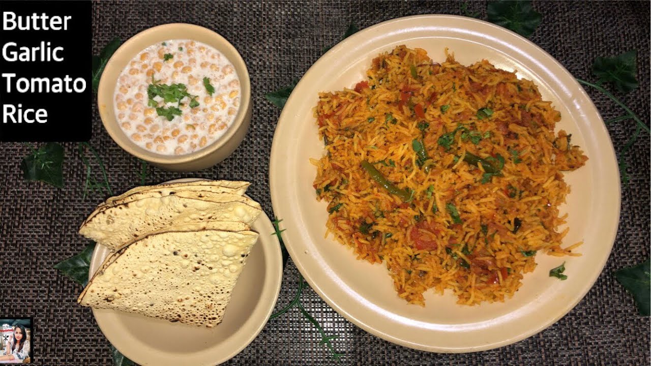 Butter Garlic Tomato Rice Recipe | Tomato Rice | One Pot Recipe ...