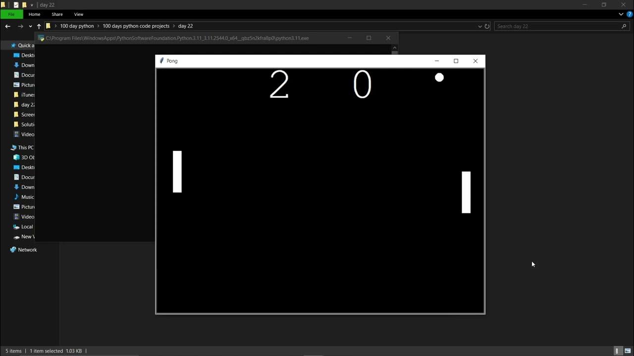 Pong game using Python - YouTube