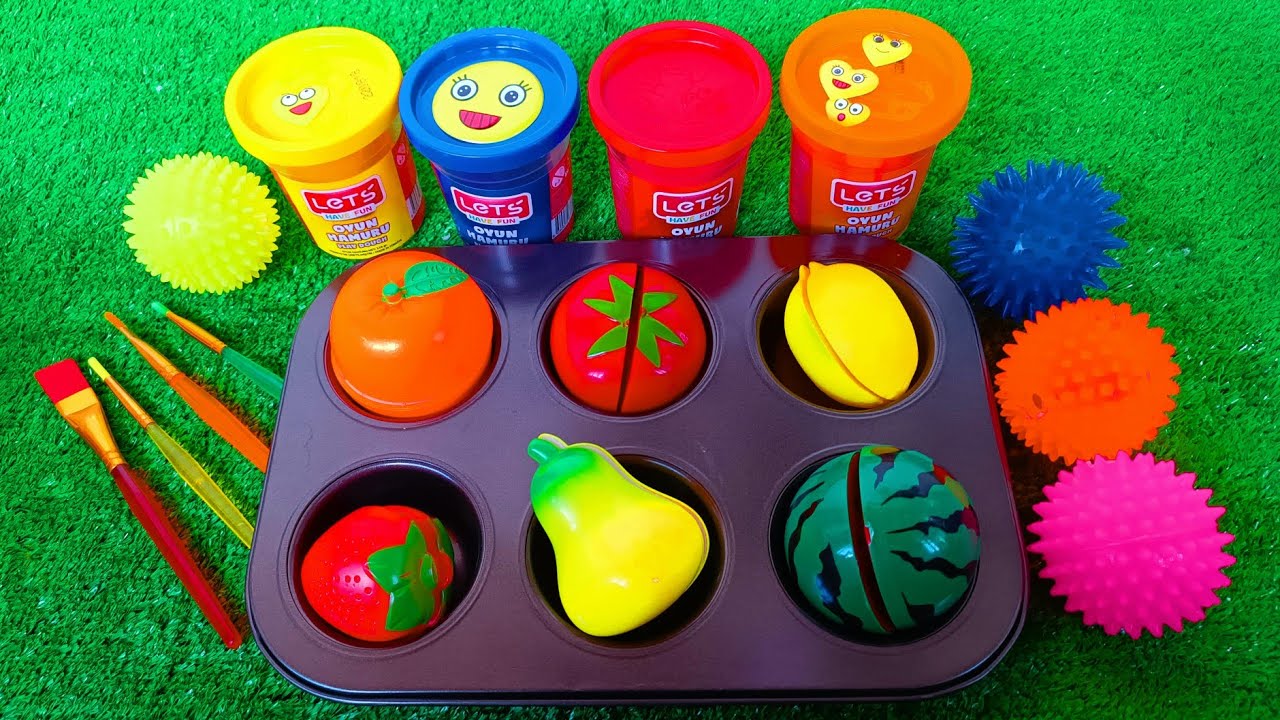 Relaxing clips for artificial fruits - cutting colored fruits#10 - YouTube