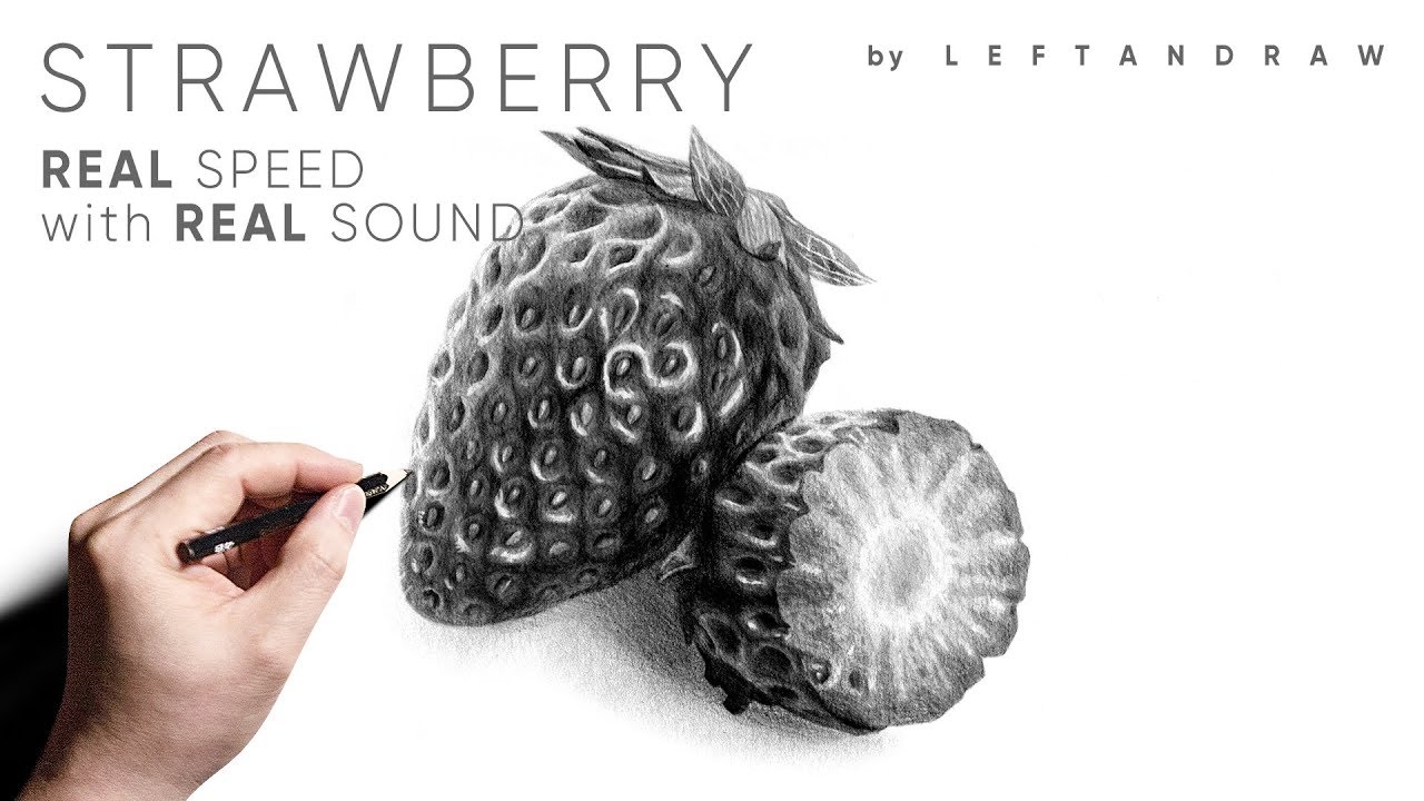 연필로 딸기 그리기 pencil Drawing ( sketch ) Strawberries(Real-Speed, Real ...