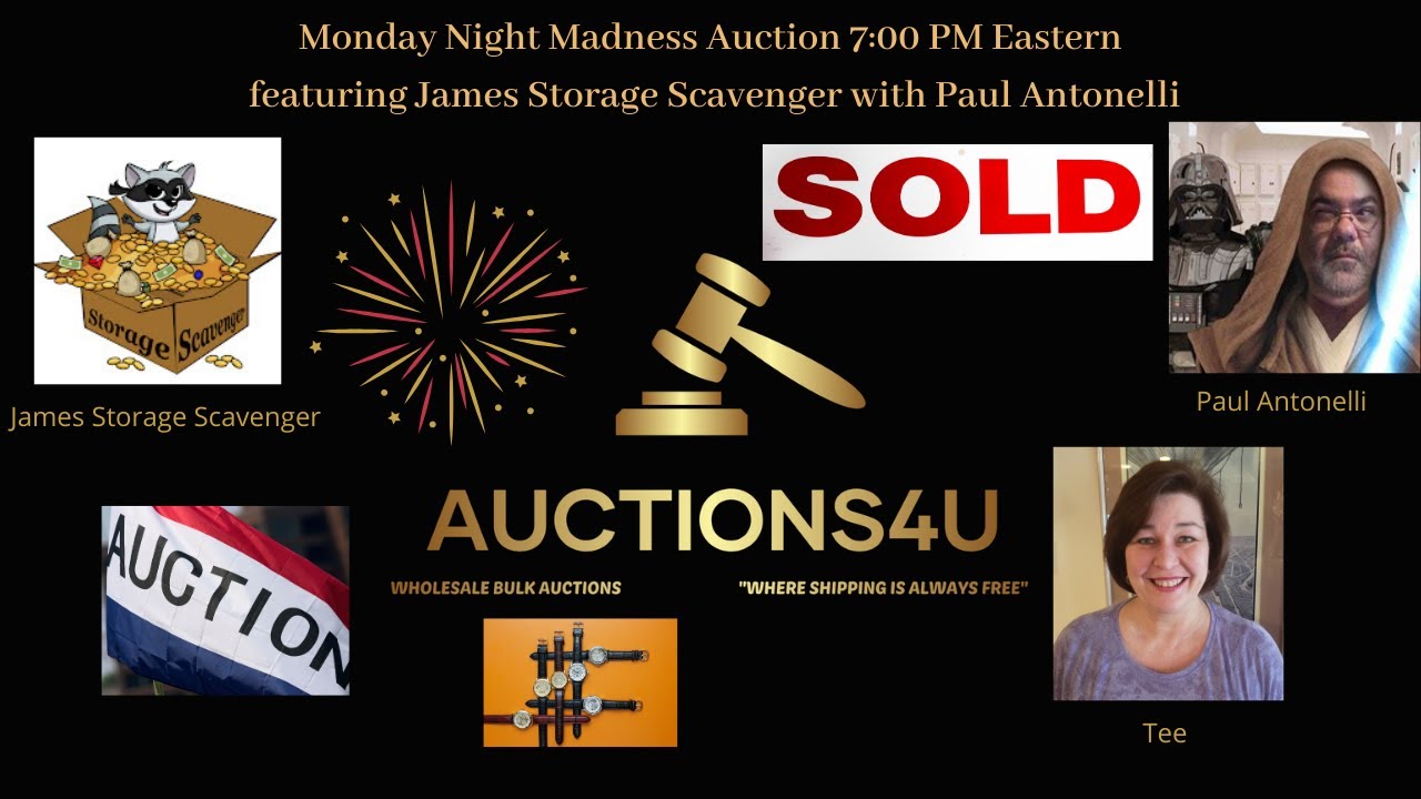 Monday Night Madness Auction 7:00 PM Eastern featuring Storage ...