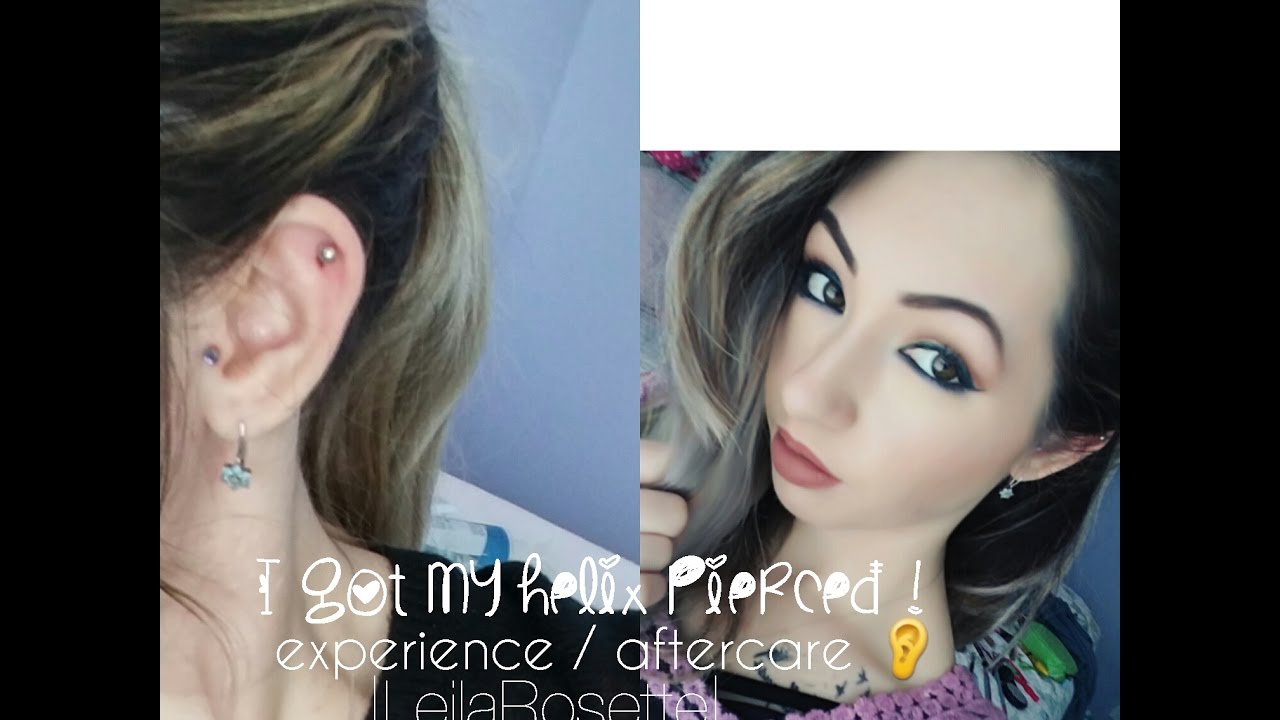 Helix Piercing Experience + AfterCare - YouTube