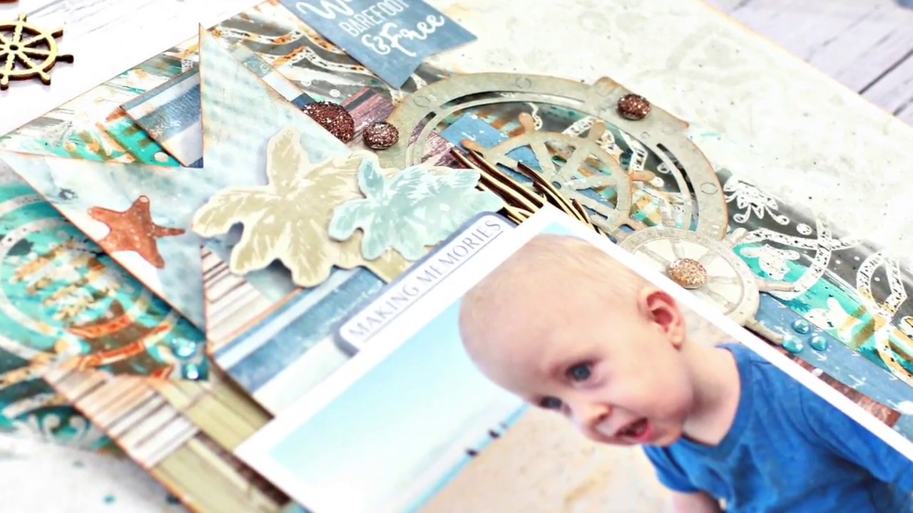 Scrapbook Layout Tutorial - Mixed Media - YouTube