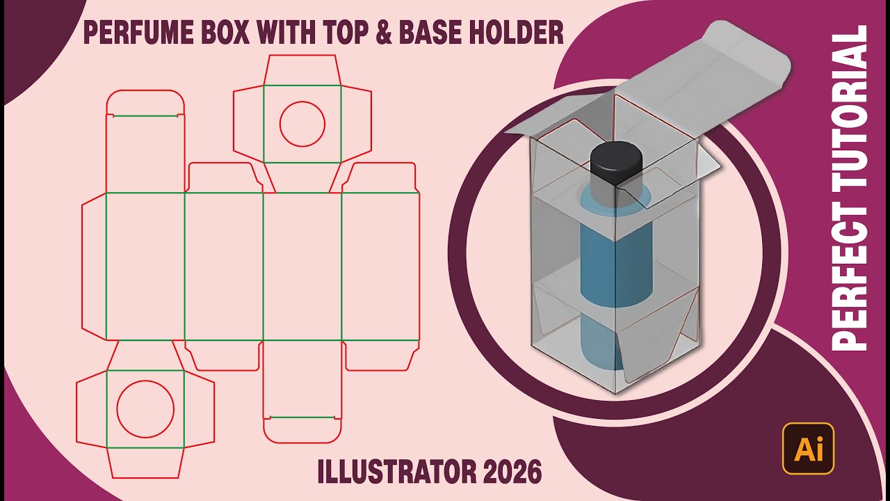 Perfume Box Dieline with Top & Base Holder – DIY / Craft Full ...