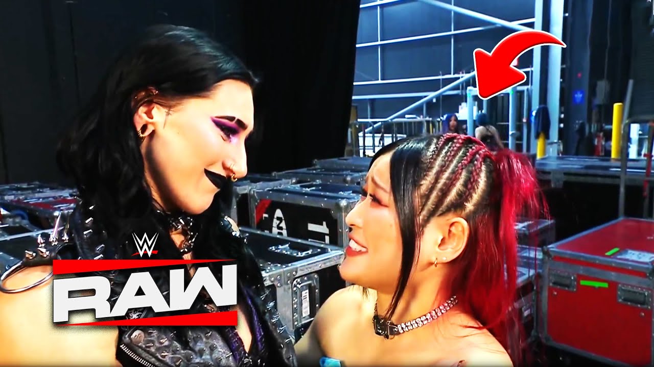 IYO SKY Hugs Rhea Ripley as Asuka Reacts Angrily Backstage on Raw - YouTube