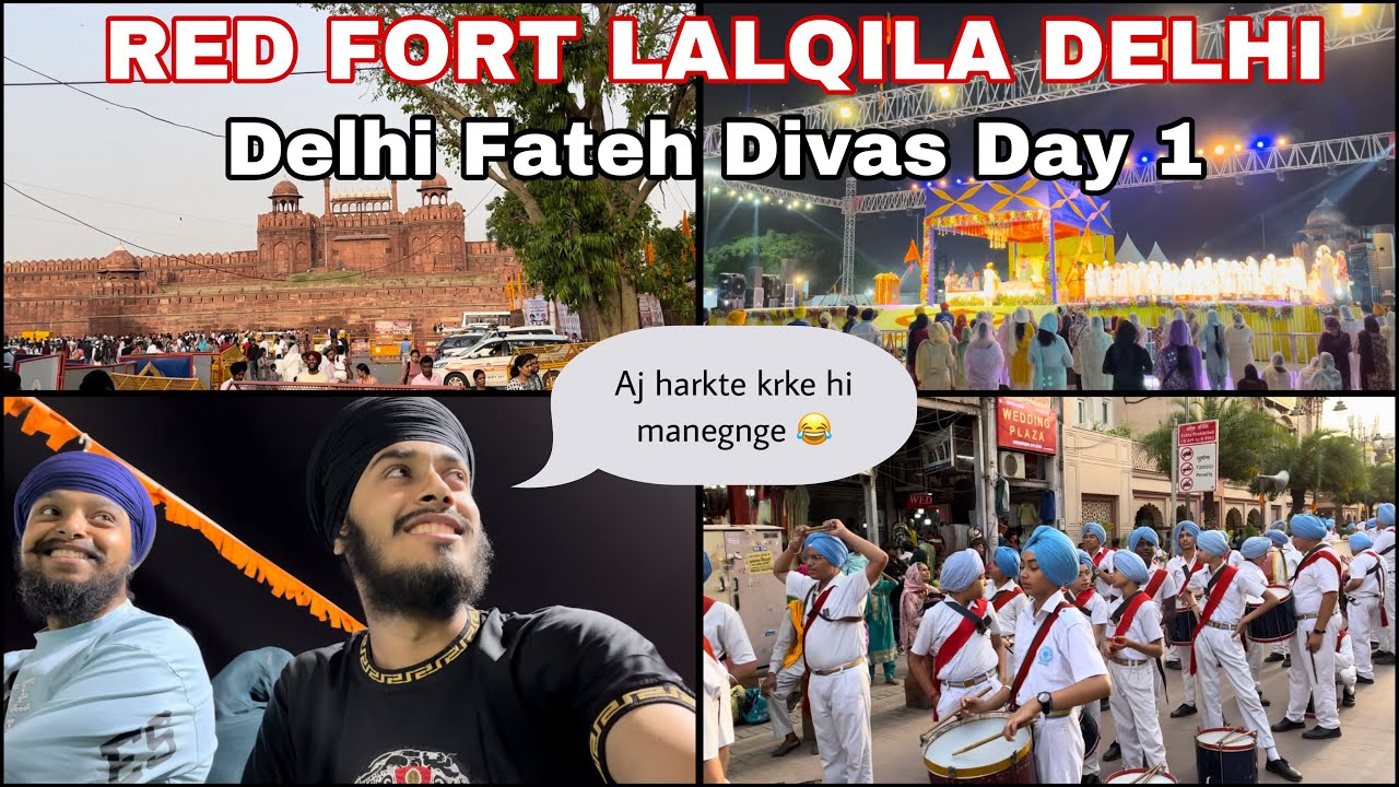 RED FORT LALQILA | DELHI FATEH DIVAS🥹 NAGAR KIRTAN Day 1 | Bus Vale Da ...
