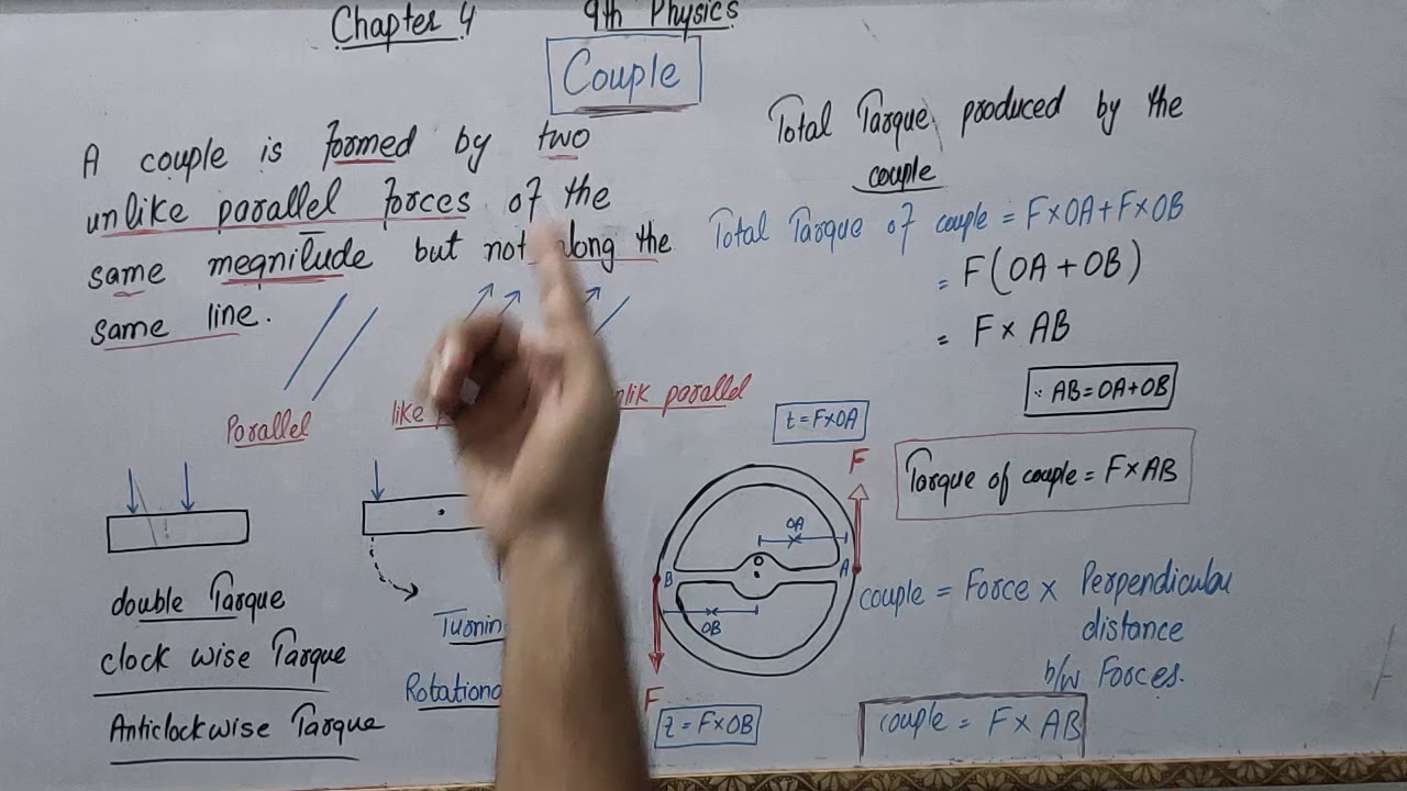 9th phycics chapter 4 Couple, Torque of couple - YouTube