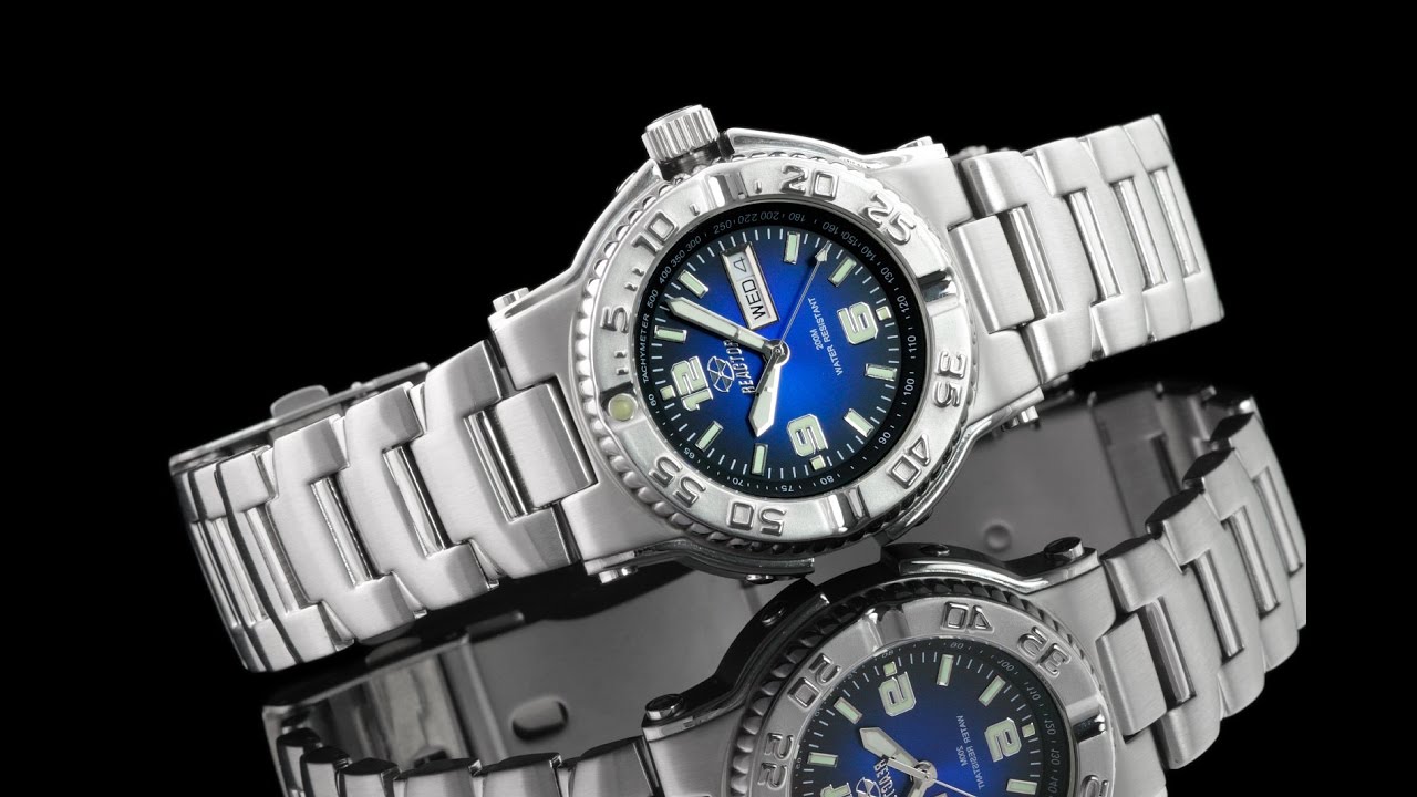 Reactor 74603 40mm Critical Mass Black-Blue Graduated Dial Bracelet ...