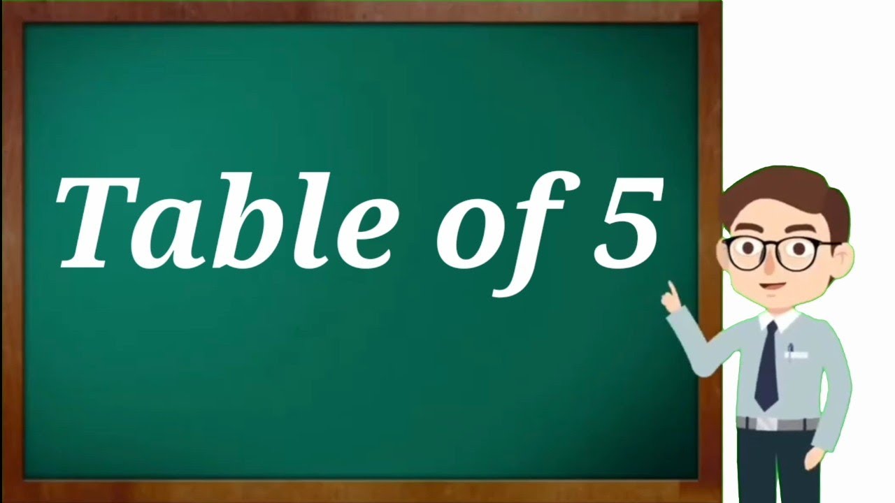 Table of 5 in English।Rhythmic table of 5।Multiplication table of 5×1=5 ...