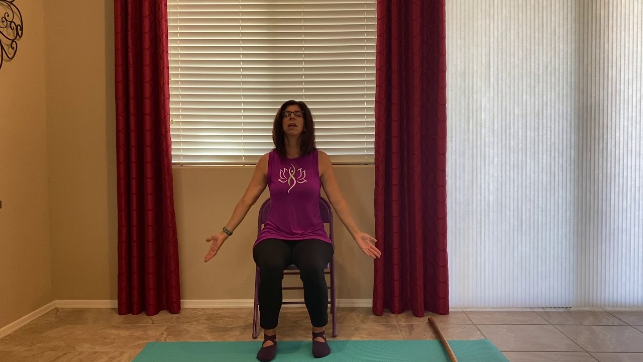 Chair Yoga with a stick - YouTube