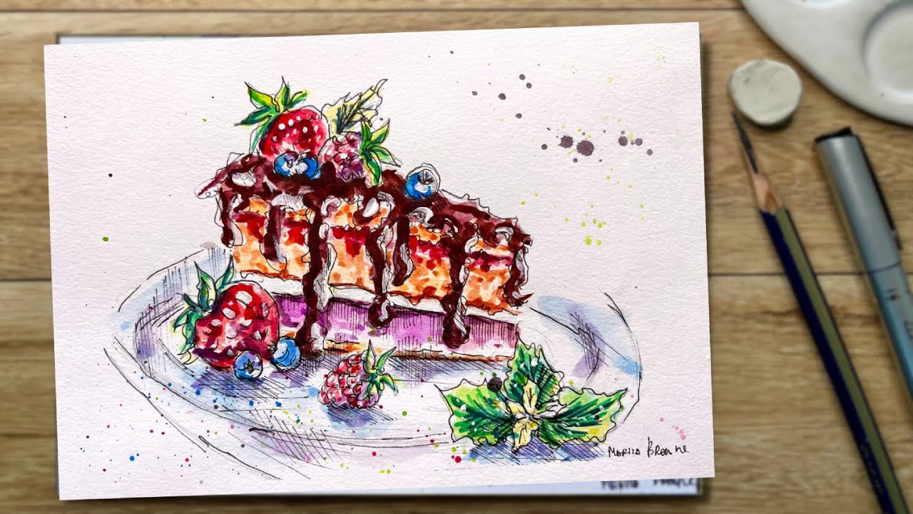 Watercolor food illustration #foodillustration # ...