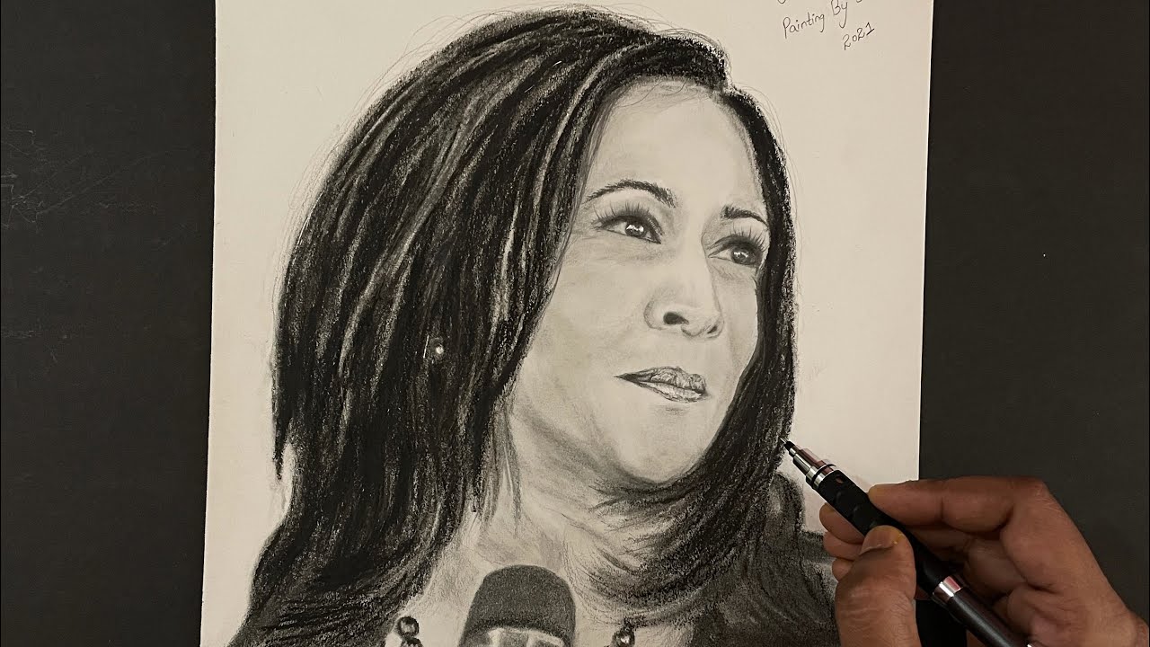 Kamala Harris Pencil Drawing | First US Vice President - YouTube