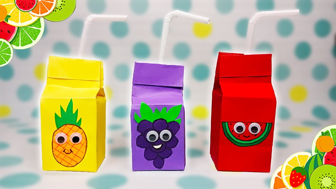 Origami Paper Juice Box | Cute Juice Box | Craft Ideas With Paper - YouTube
