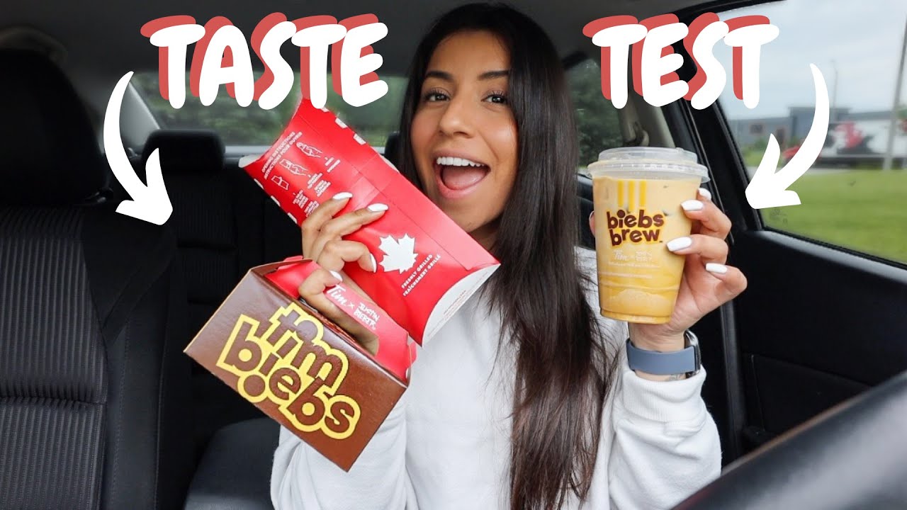 TASTE TEST : TIMBIEBES IS BACK??? JUSTIN BIEBER TIMBITS + COFFEE - YouTube