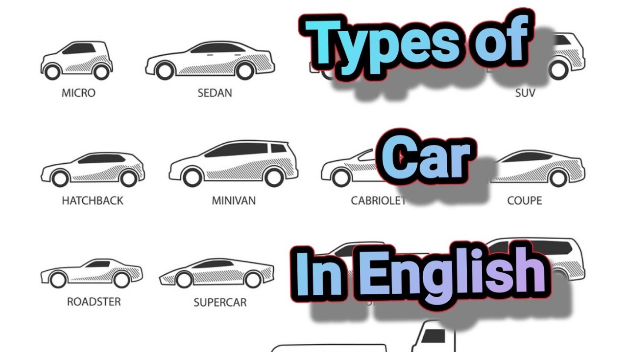 Types of Car in english language | Car's name in english. - YouTube