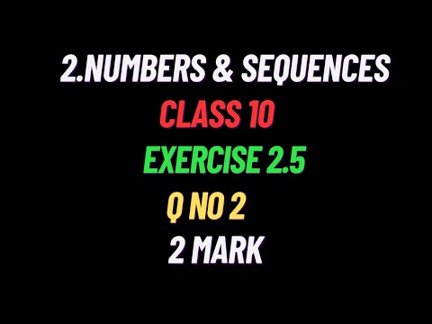 Exercise 2.5 2nd Sum Class 10th Maths - YouTube