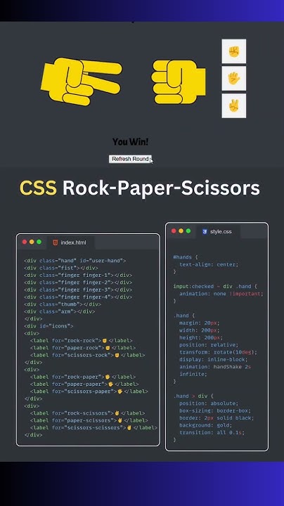 Rock Paper Scissors Using Html And Css Coding Programming Codehacker Fypシ゚viral Youtube