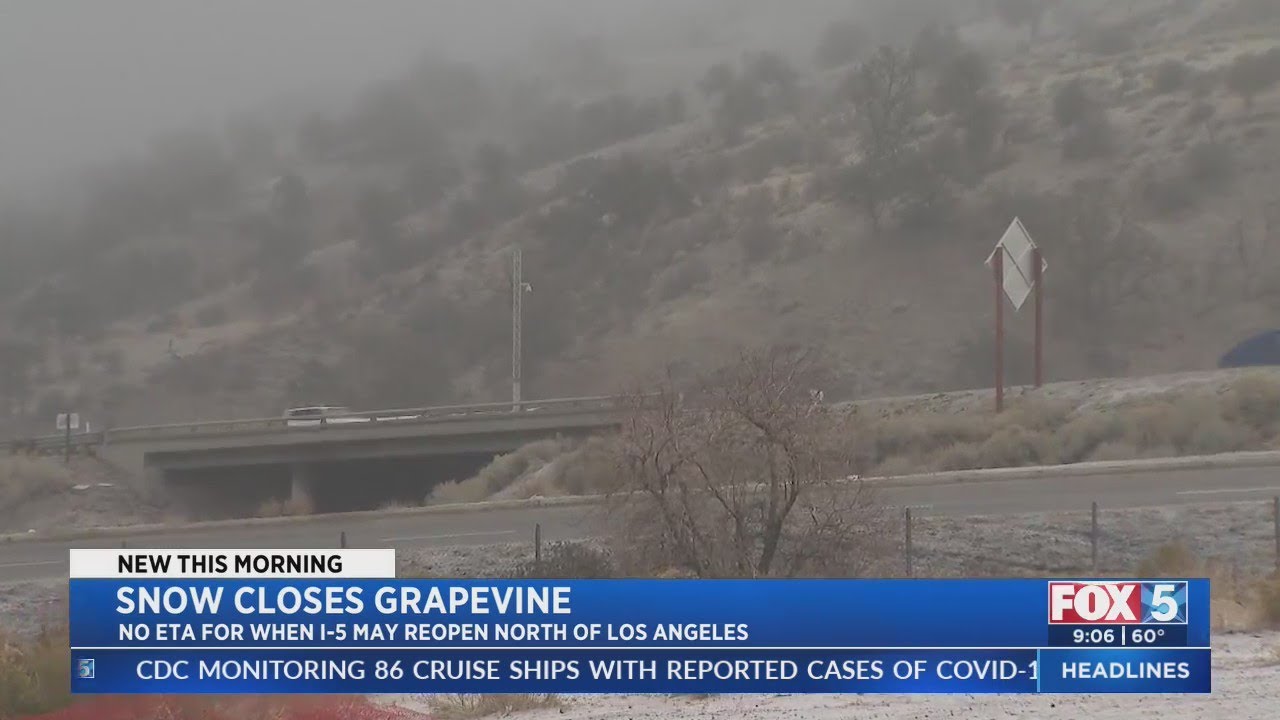 Snow Closes Grapevine - YouTube