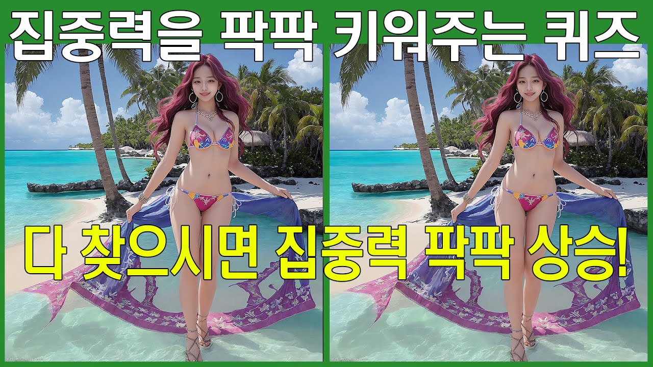 다른 그림 찾기 틀린 그림 찾기 한 눈 팔면 절대 못 찾는 문제 집중력을 키우셔야 치매 예방 다 찾으시면 상위 3에 해당 뇌 건강을 위해 매일 즐겁게 집중력을