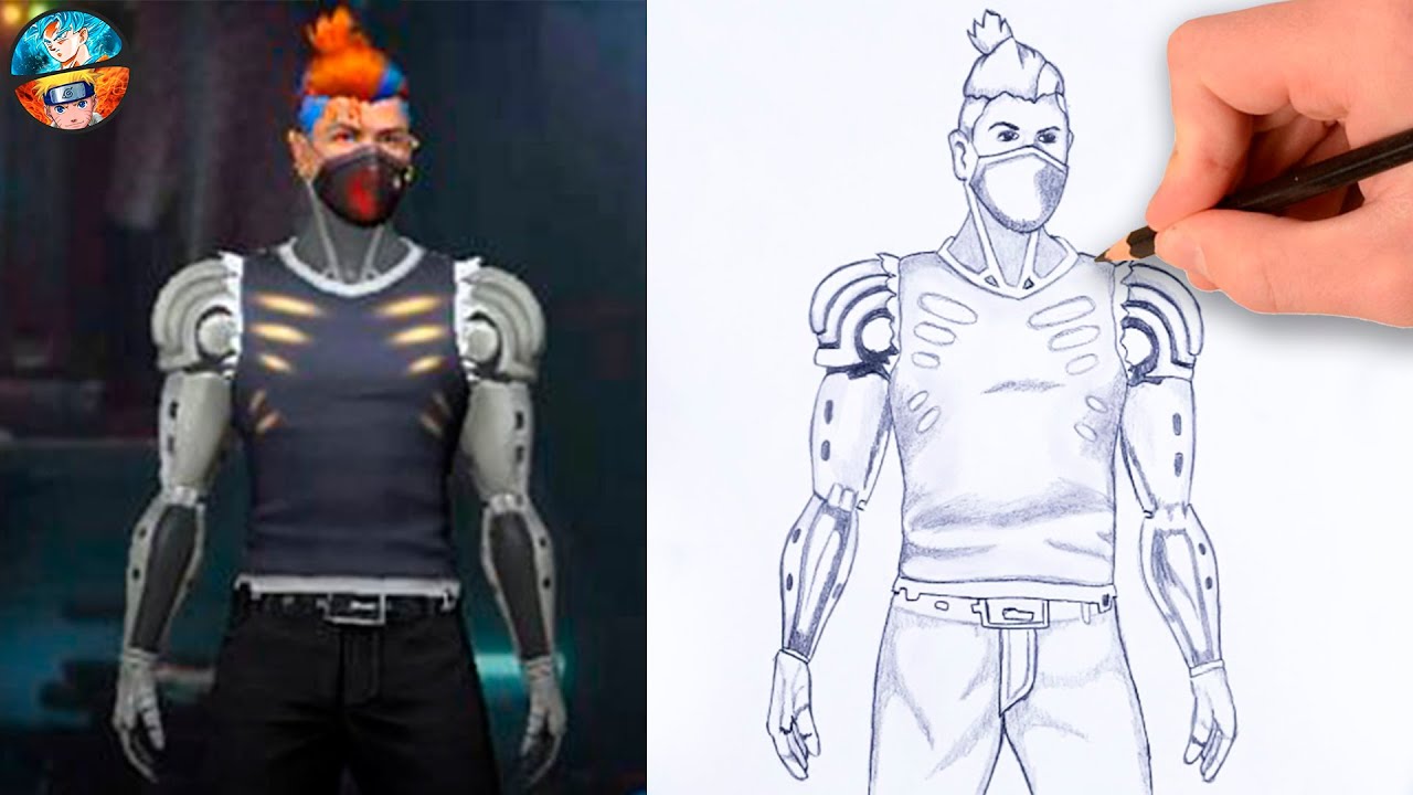 FREE FIRE DRAWING ANKUSH FF BUNDLE FREE FIRE SKIN #4 HOW TO DRAW ANKUSH ...