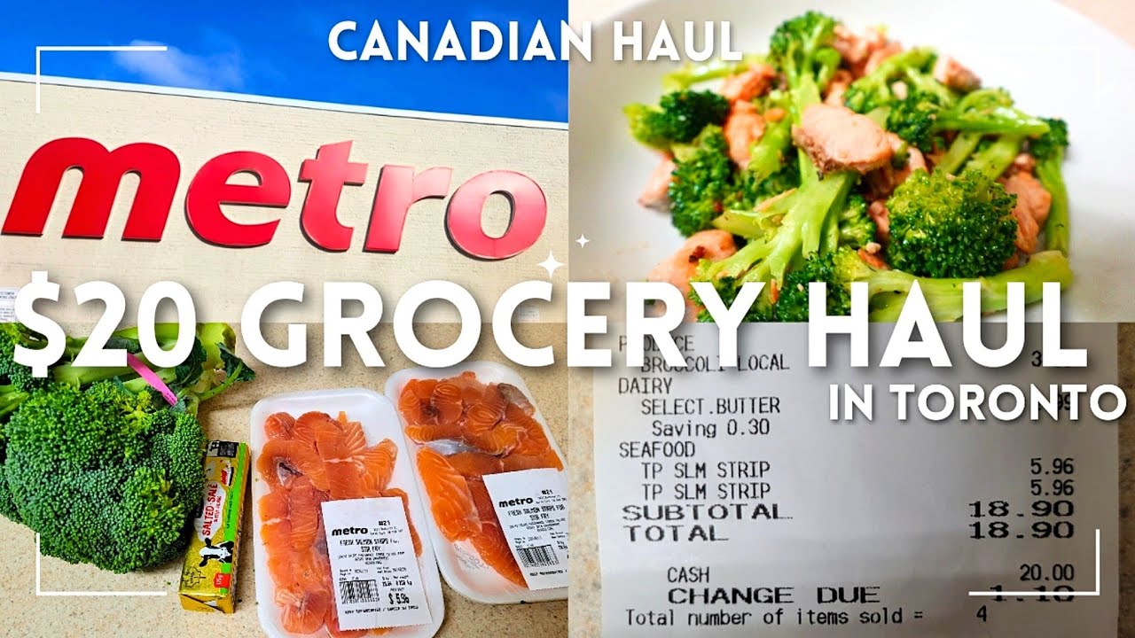 $20 Canadian Grocery Haul | Budget & Meal Challenge #groceryvlog # ...