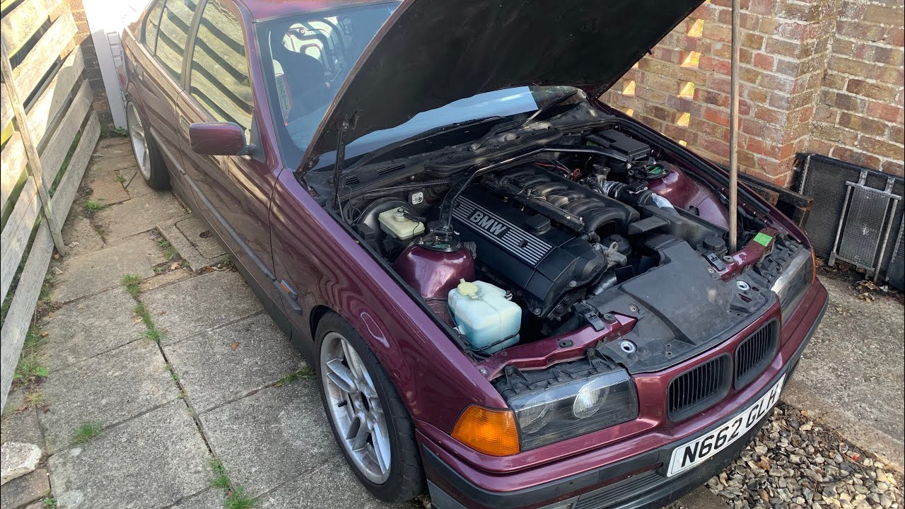 Bmw e36 track car, m52b28 m50 manifold upgrade, - YouTube