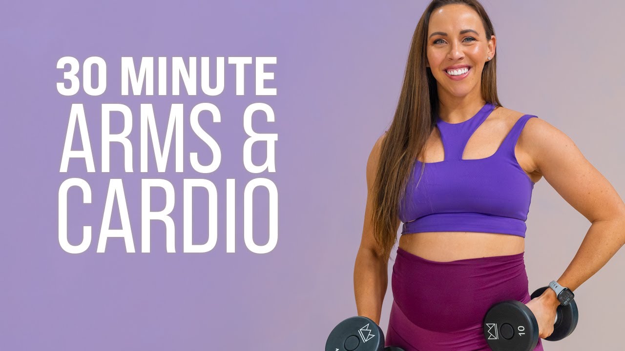 30 Minute Arms & Cardio Straight Sets Workout - YouTube