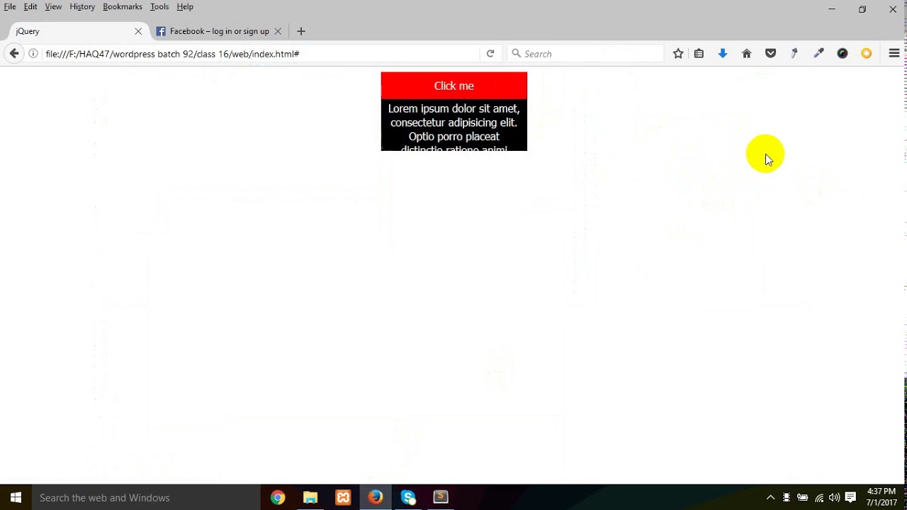 Jquery Part 07 Slideup Slidedown Slidetogle Youtube
