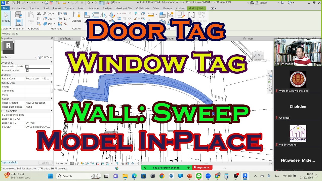 Revit : Door Tag ,Window Tag , Wall: Sweep , Model In-Place 661223 ...