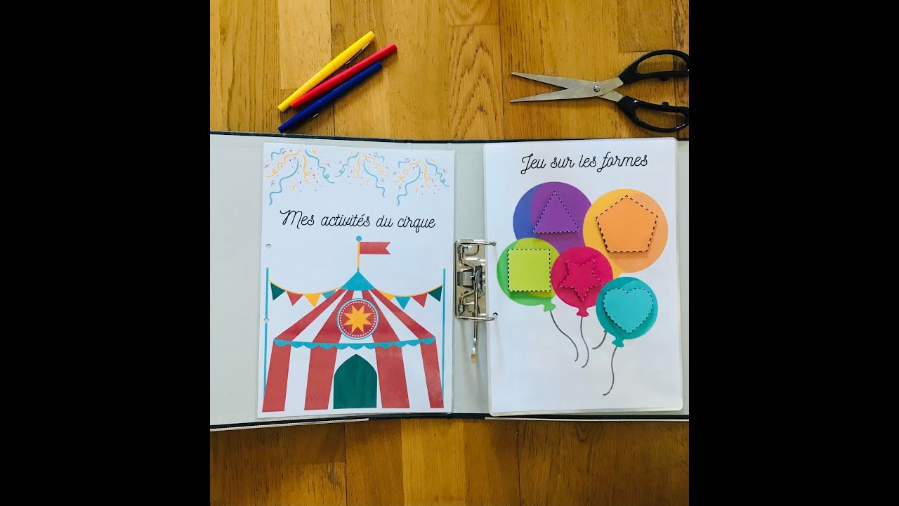 Quiet book sur le cirque niveau maternelle - YouTube