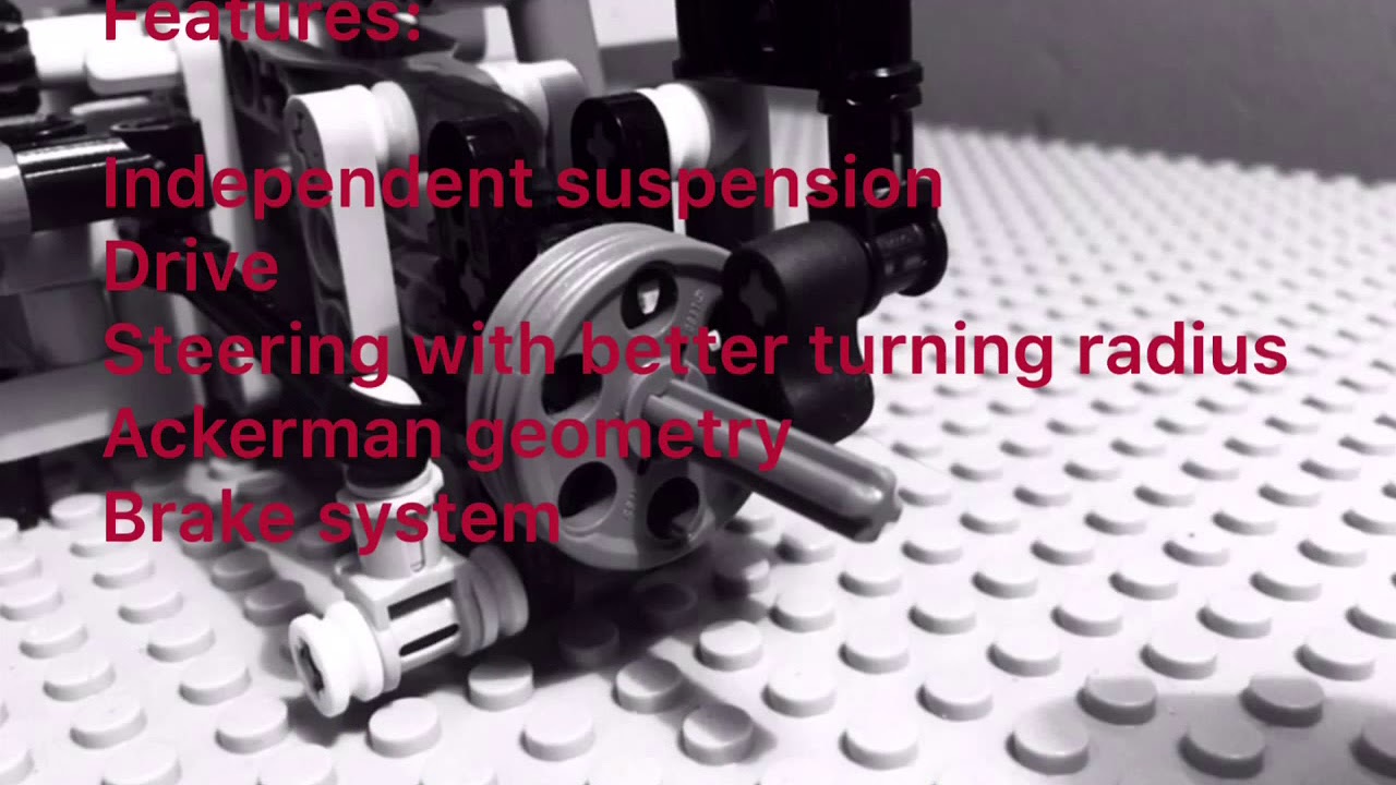 Lego technic front axle, WITH WORKING DISC BRAKES! - YouTube