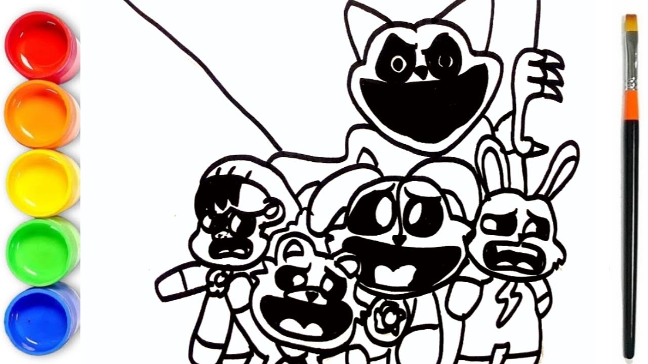 How to draw Monster Catnap Chasing Smiling Critters | Poppy Playtime ...