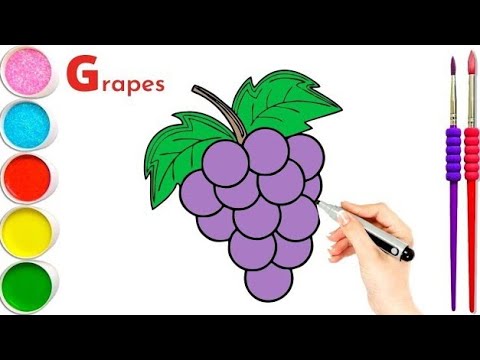 Grapes 🍇🍇 drawing|colors|Educational Videos for Kids|Drawing for kids ...