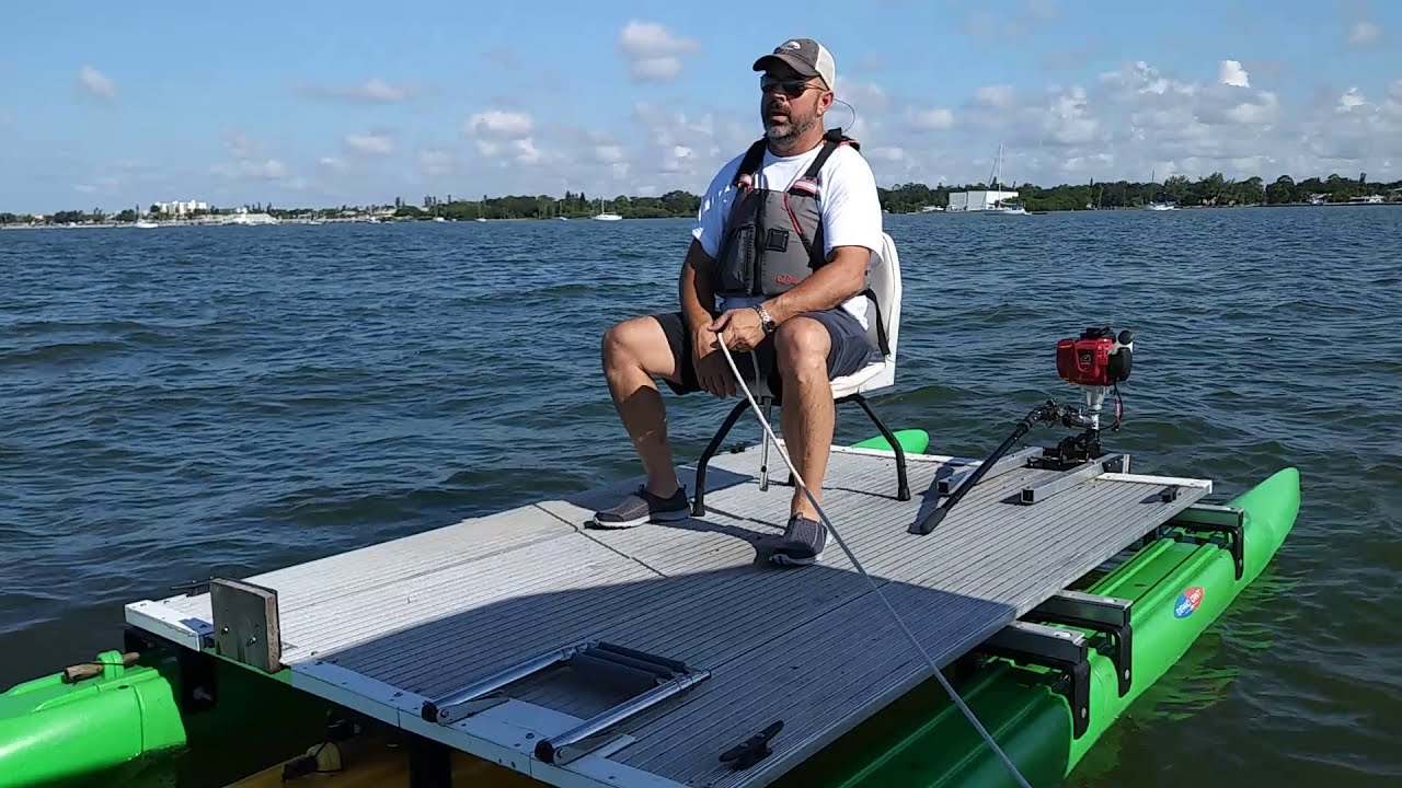 Micro-modular Pontoon Boat for fishing and play. - YouTube