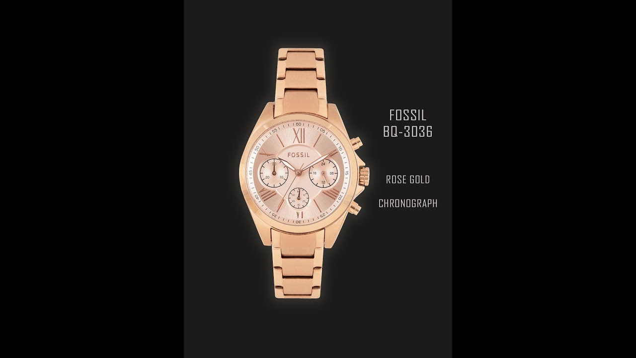 Jam Tangan Wanita Branded Fossil BQ3036 BQ 3036 Chronograph Rose-Gold Steel Original - YouTube