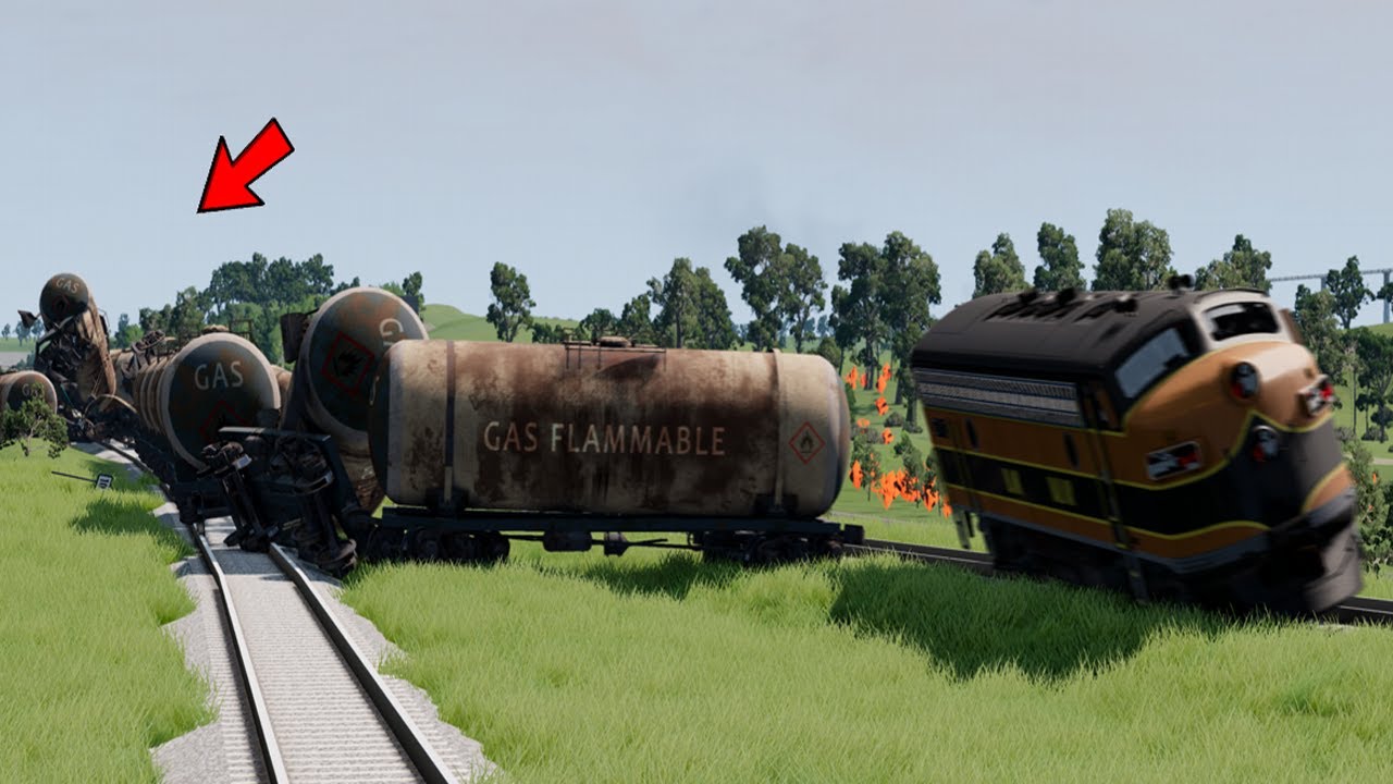 Trains Accident Derailment #44 | BeamNG.drive - YouTube