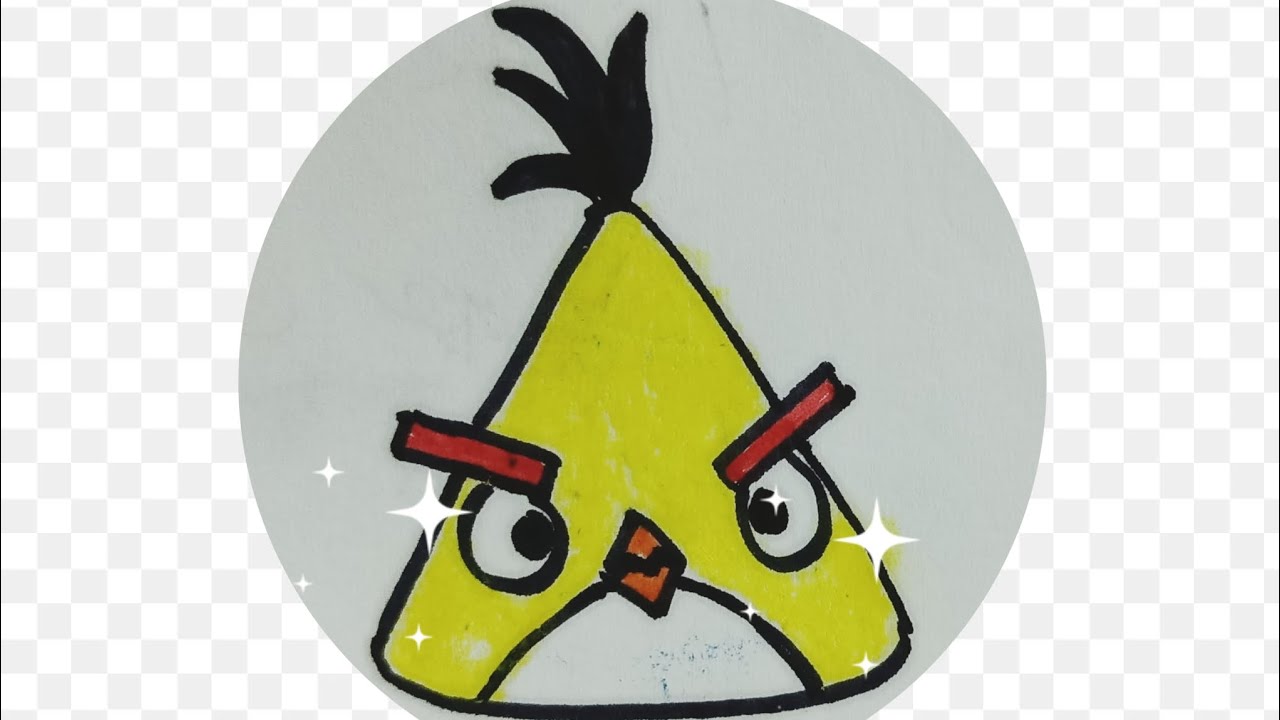 Yellow angry bird drawing with coloring step by step. (tutorial -2024 ...