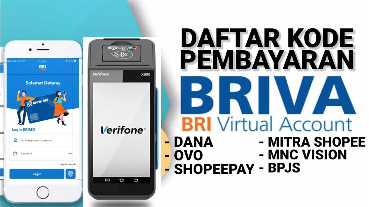 Daftar Kode Pembayaran BRIVA di BRILink dan BRImo - YouTube