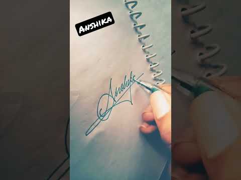 #anshika______name Signature in different calligraphy style#shorts ...