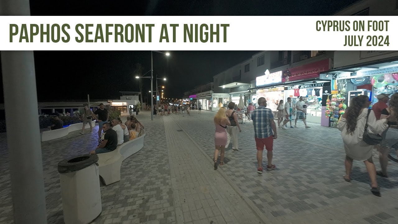 Paphos Sea Front At Night - YouTube