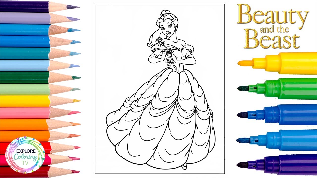 Disney Beauty and the Beast Belle Coloring Pages #Disney #coloring #art ...