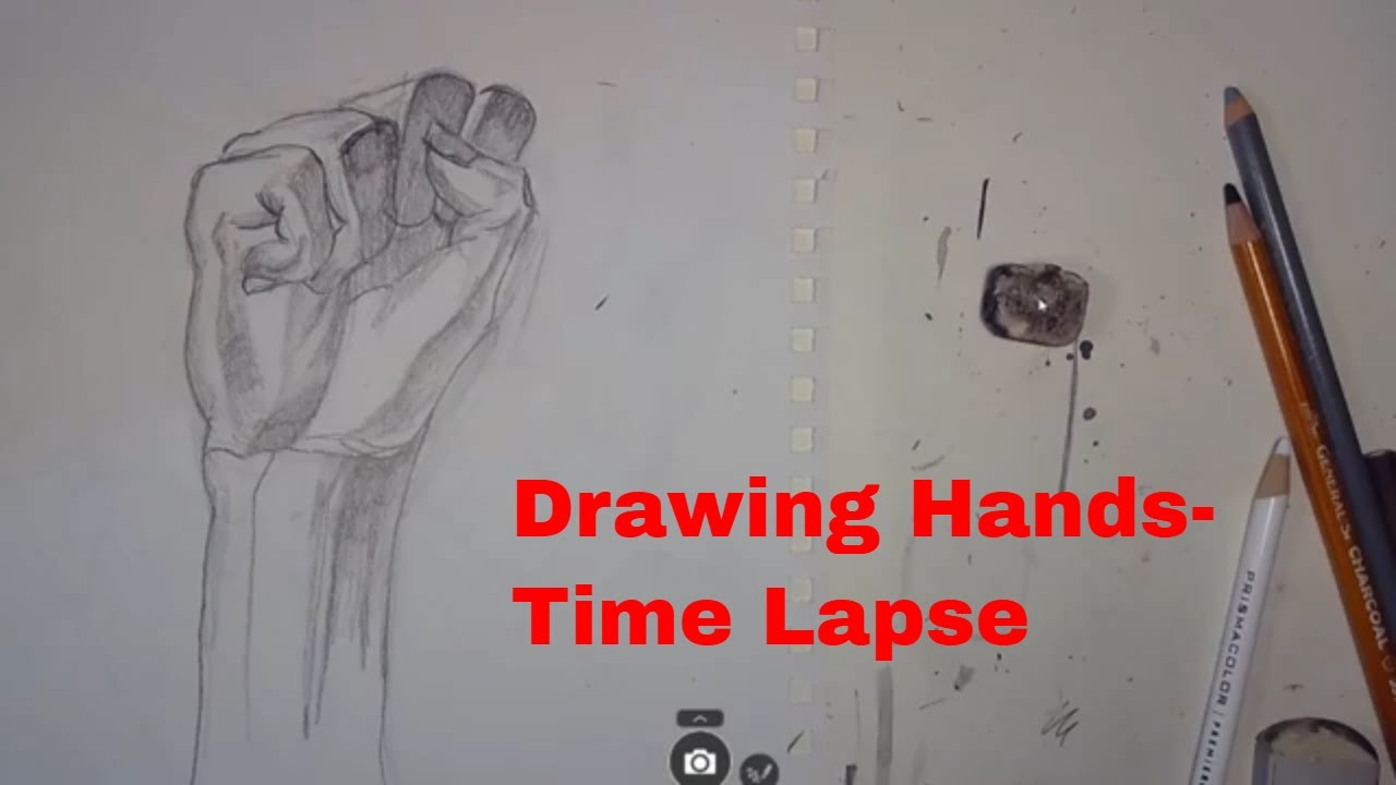 Drawing Hands on White Paper- Time Lapse - YouTube