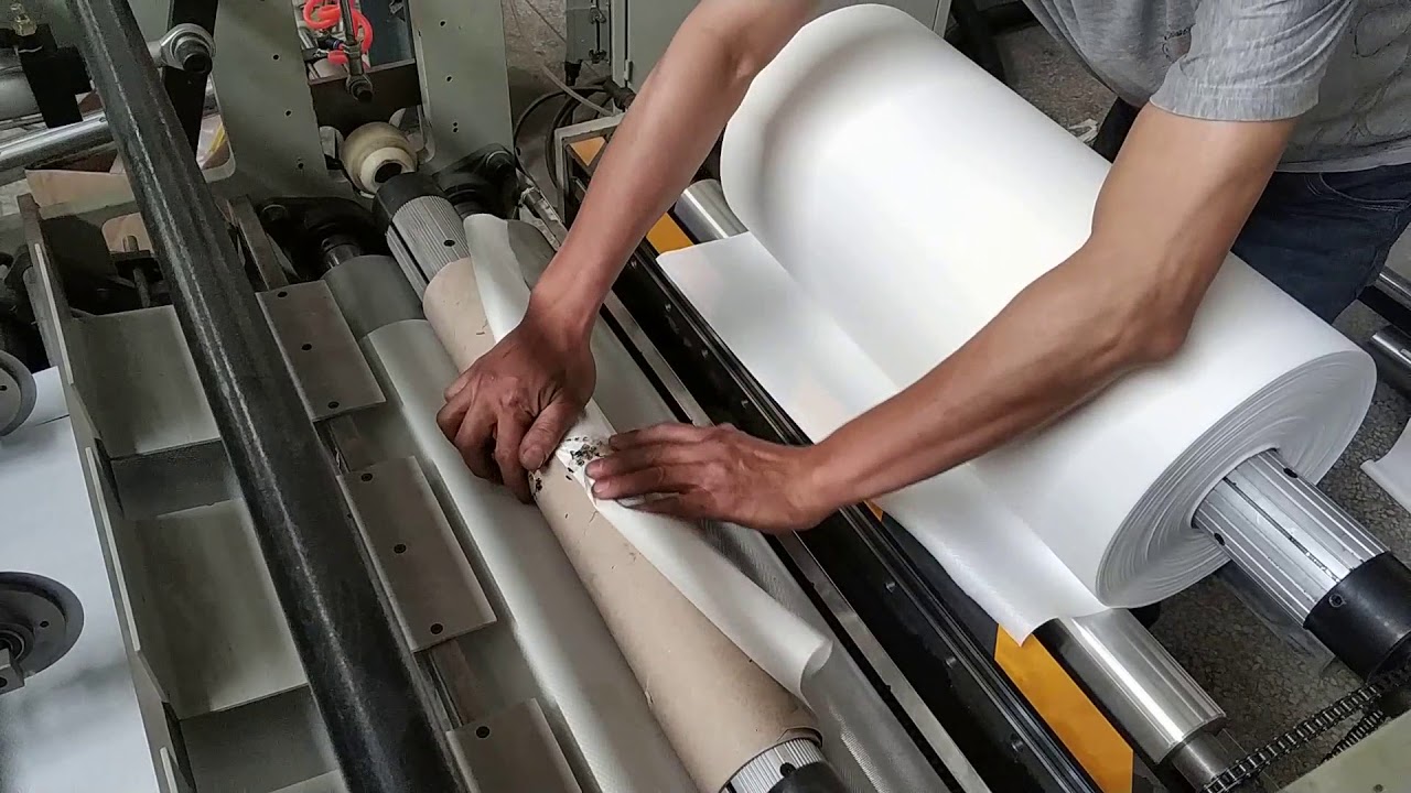 700mm tissue paper PE film laminated machine - YouTube