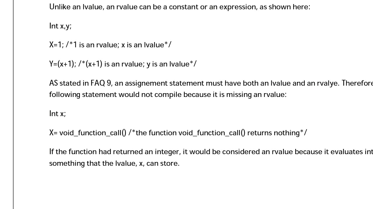 Embedded C Questions 11 Whats An Rvalue Youtube