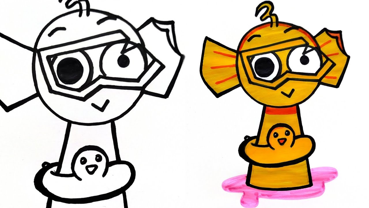 How to draw Bailey from sprunki retake - SPRUNKI INCREDIBOX - YouTube