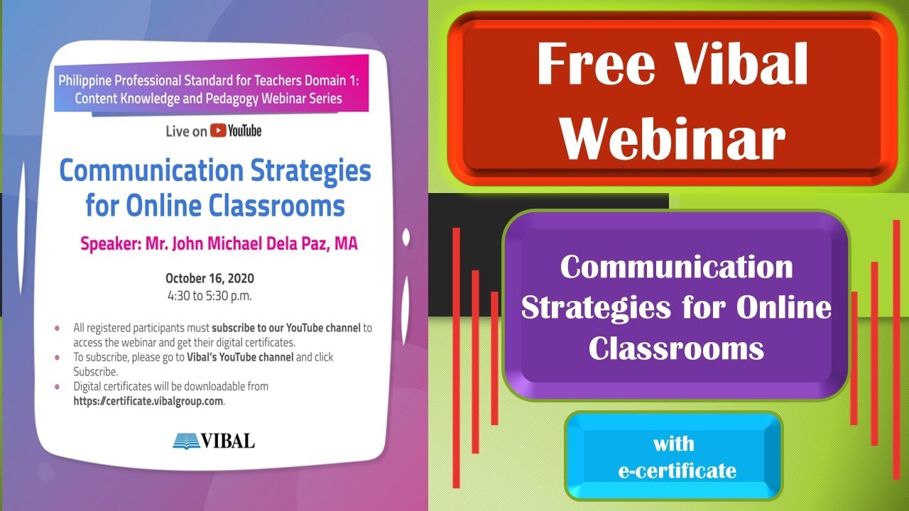 Vibal Live Now | Communication Strategies for Online Classrooms - YouTube