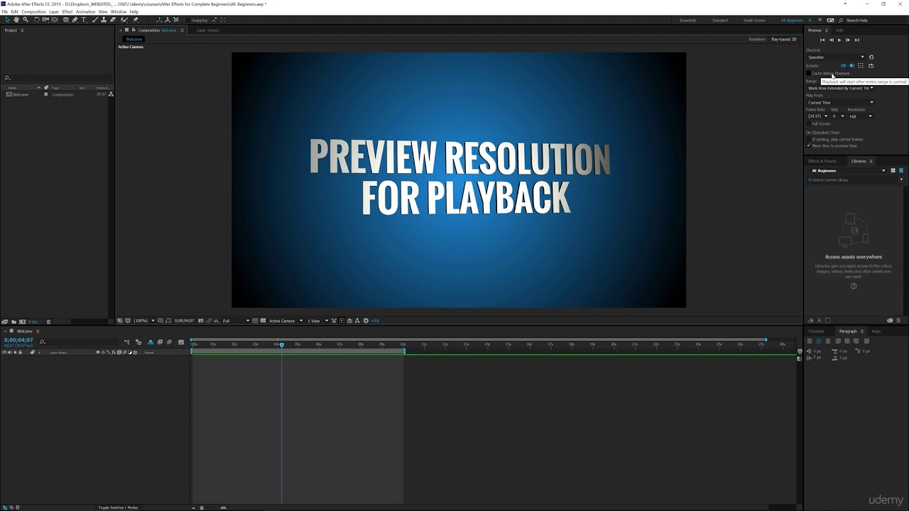 09 Changing Resolution For Playback And Preview After Effects For 09 Changing Resolution For Playback And Preview After Effects For