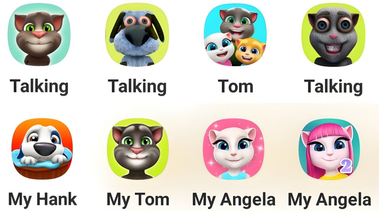 Talking Tom, Talking Pablo, Tom Friends, ( My Tom + My Hank + My Angela ...